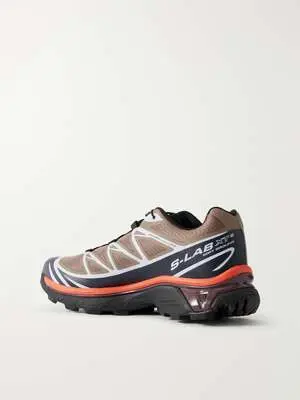 SALOMON Xt-6 Rubber-trimmed Mesh Sneakers - Brown
