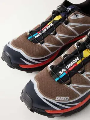 SALOMON Xt-6 Rubber-trimmed Mesh Sneakers - Brown