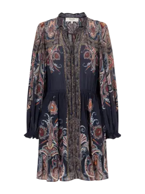 Sea Hyacinth Gathered Paisley-print Crepe Mini Dress - Multi