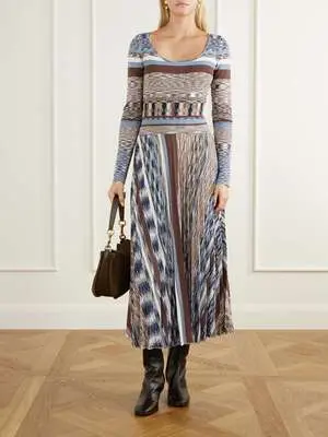 Cara Cara Marlow Knitted Striped Jersey Midi Dress - Multi