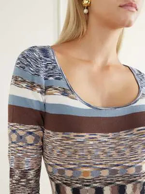 Cara Cara Marlow Knitted Striped Jersey Midi Dress - Multi