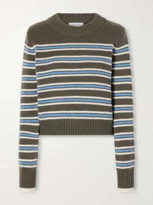 LA LIGNE Mini Marin Striped Wool And Cashmere-blend Sweater