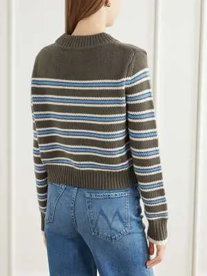 LA LIGNE Mini Marin Striped Wool And Cashmere-blend Sweater