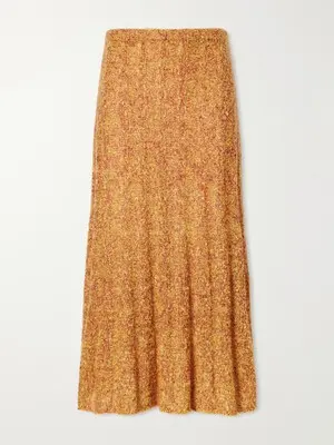 Proenza Schouler Joelle Cable-knit Mohair-blend Maxi Skirt - Yellow