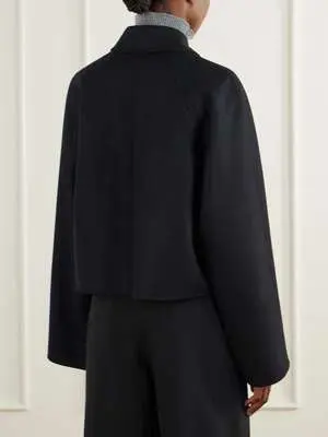Another Tomorrow Virgin Wool Cropped Jacket