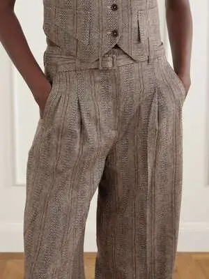 Ralph Lauren Wool And Cotton-blend Wide-leg Pants