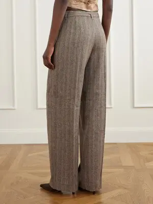 Ralph Lauren Wool And Cotton-blend Wide-leg Pants