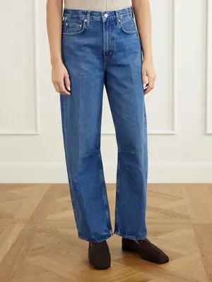 Citizens Of Humanity Miro Long Regenerative Cotton Barrel-leg Jeans - Blue