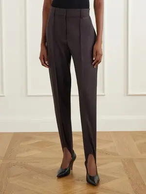 Stella McCartney Tapered Wool-flannel Stirrup Pants - Brown