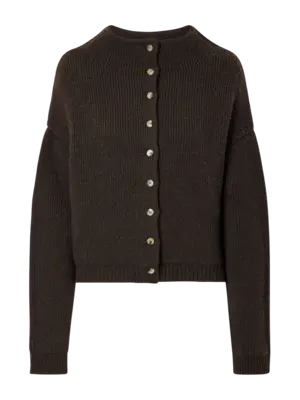 Khaite Marjorie High-neck Cashmere Cardigan - Brown