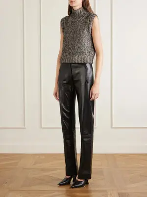 Khaite Fawn Cashmere, Mohair And Silk-blend Mélange Sweater Vest - Black