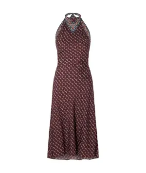 DÔEN Zilda Printed Halterneck Silk-blend Midi Dress - Multi