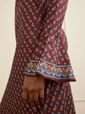 DÔEN Davina Printed Silk-blend Satin Maxi Dress - Multi