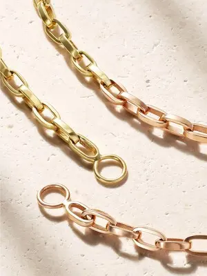 MARLA AARON Biker 14-karat Yellow And Rose Chain Necklace
