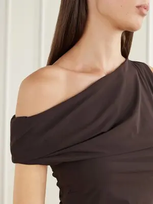 AGOLDE Carlin Off-the-shoulder Cotton-jersey Tank - Brown