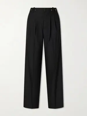 DÔEN Olivia Poplin Wide-leg Pants - Black