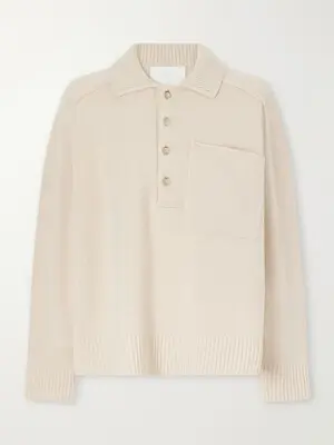Citizens Of Humanity Agatha Wool And Cashmere-blend Polo Sweater - Neutrals