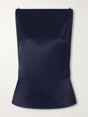 Co Paneled Satin Tank - Navy