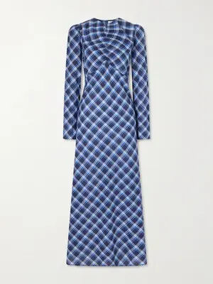 DÔEN Begonia Printed Organic Cotton Maxi Dress - Blue