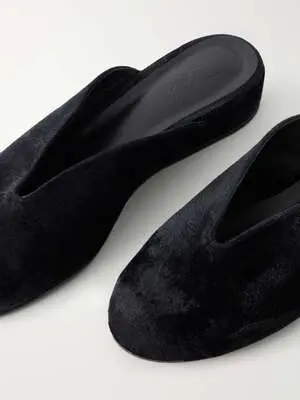 ANCIENT GREEK SANDALS Velvet Wedge Mules