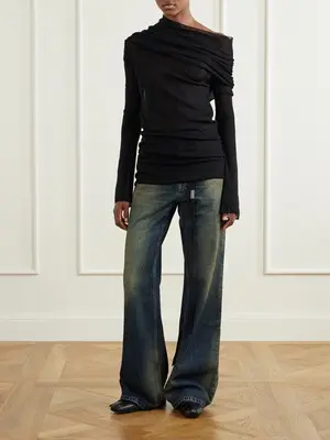 ANN DEMEULEMEESTER Zoey Leather Ballet Flats - Black