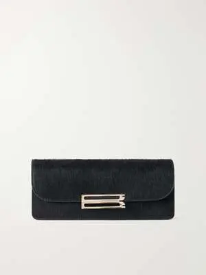 Victoria Beckham Dorian East-west Calf Hair Clutch - Black