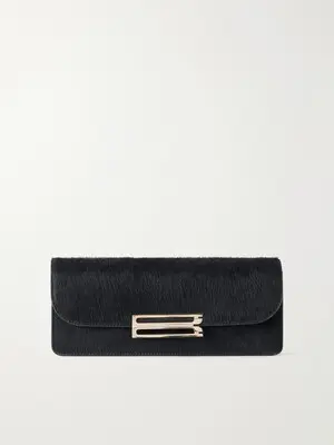 Victoria Beckham Dorian East-west Calf Hair Clutch - Black