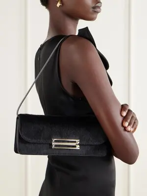 Victoria Beckham Dorian East-west Calf Hair Clutch - Black