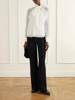 Carolina Herrera Pussy-bow Silk-organza Blouse