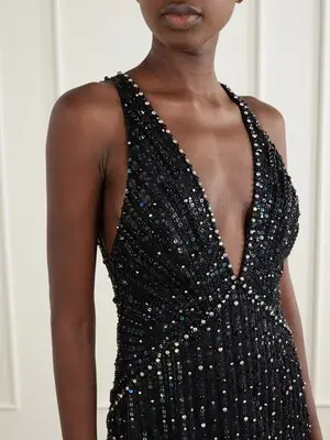 Jenny Packham Atlas Embellished Cut-out Satin Gown