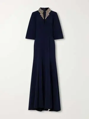 Jenny Packham Nyota Crystal-embellished Crepe Gown