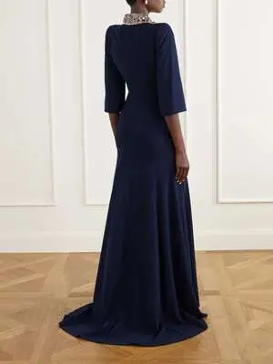 Jenny Packham Nyota Crystal-embellished Crepe Gown