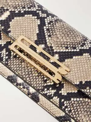 Victoria Beckham Dorian East-west Snake-effect Leather Clutch