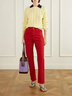 Versace Cotton-corduroy Straight-leg Pants