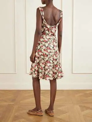 DÔEN Donielle Floral-print Silk Mini Dress