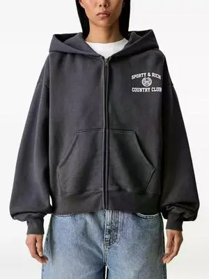 Sporty & Rich Logo-print Zip-up Hoodie