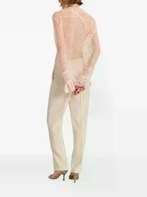 Alberta Ferretti Lunar Ruffled Lace Blouse - Pink