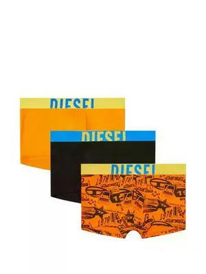 DIESEL® Logo-waistband Graphic-print Boxer Briefs - Orange