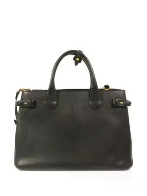 Burberry Banner Calf Leather Shoulder Bag - Black