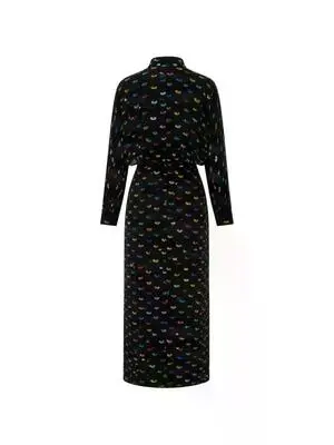Fiorucci Lips-print Long-sleeve Midi Dress