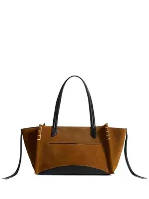 JW Anderson Elongated Lober Cabas Contrast-panel Whipstitch-trim Tote Bag - Brown