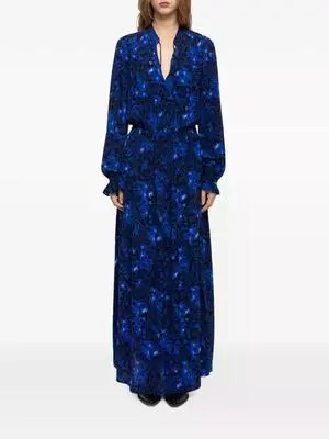Zadig&Voltaire Rayado Smooth Night Flowers Maxi Dress