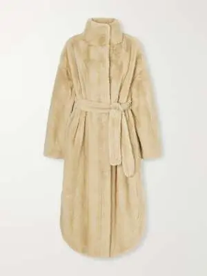 THE FRANKIE SHOP Ravello Plush Coat - Beige