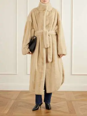 THE FRANKIE SHOP Ravello Plush Coat - Beige
