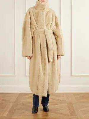THE FRANKIE SHOP Ravello Plush Coat - Neutrals