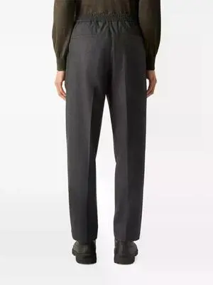 Zegna Dark Mélange Wool Silk And Cashmere Pants