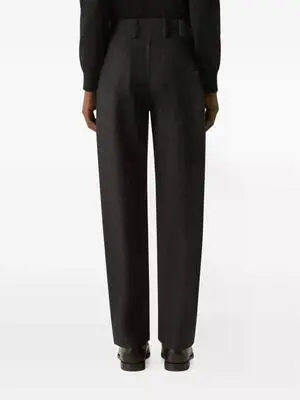 Zegna Dark Wool And Cashmere Roccia Pants