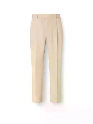Zegna Cream White Cotton And Wool Pants