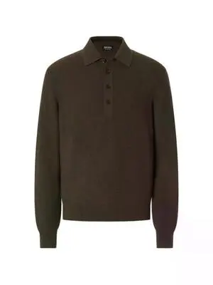 Zegna Dark-olive--mélange Oasi Cashmere Polo Shirt - Green