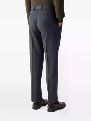 Zegna Dark Mélange Wool And Cashmere Pants